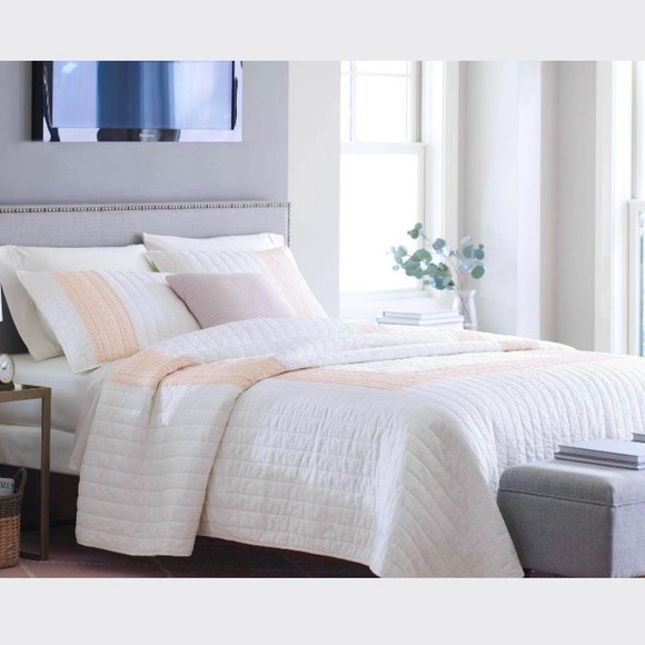 Threshold | Bedding | Threshold Cream Pink Hotel Embroidered Linen ...